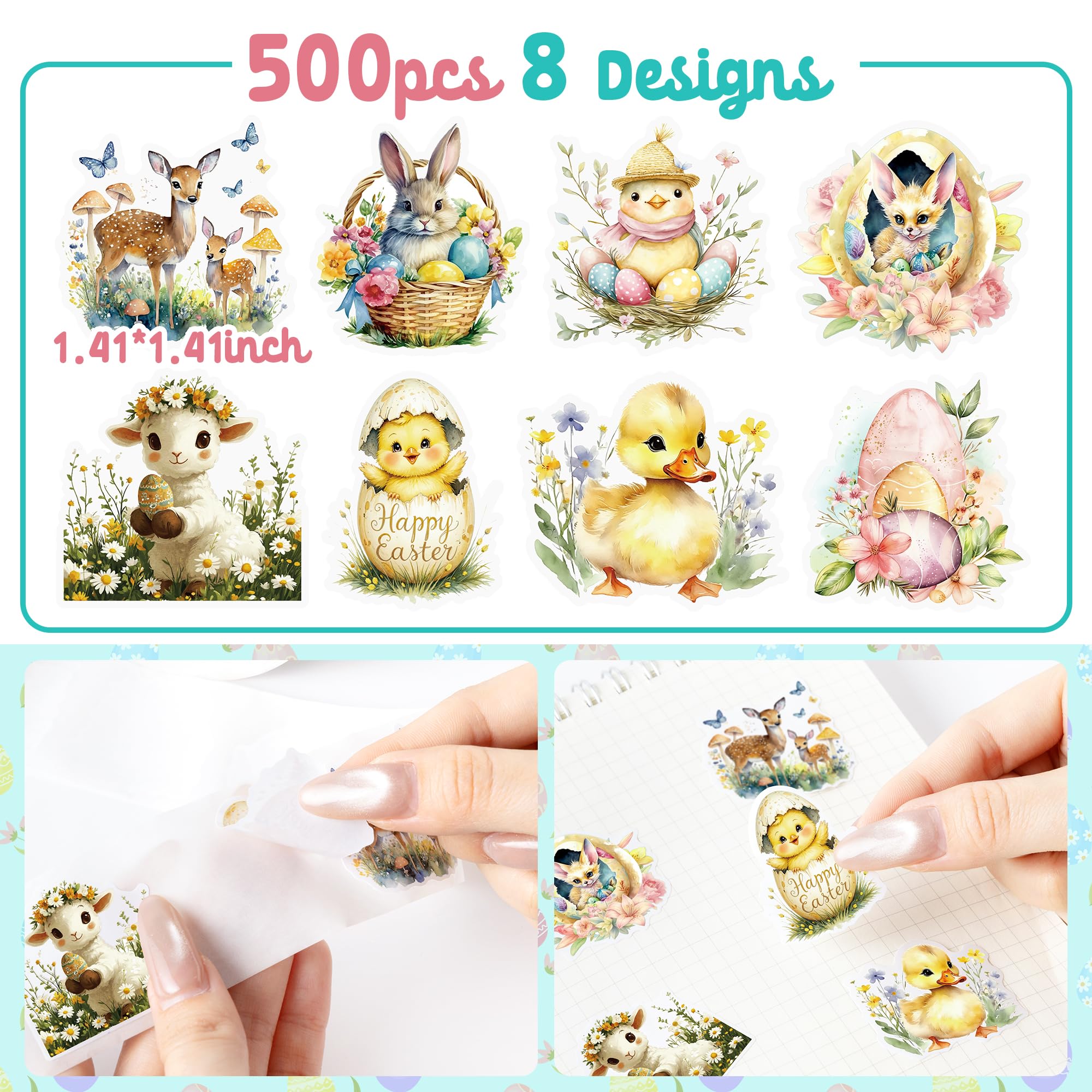 Snapklik.com : 500Pcs Winter Animal Stickers Roll Cartoon Arctic Polar ...