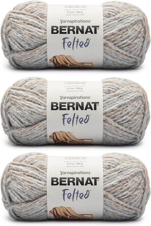 Amazon.com: Bernat Felted Cloudy Sky Fleck Yarn - 3 Pack of 9.2oz/260g ...