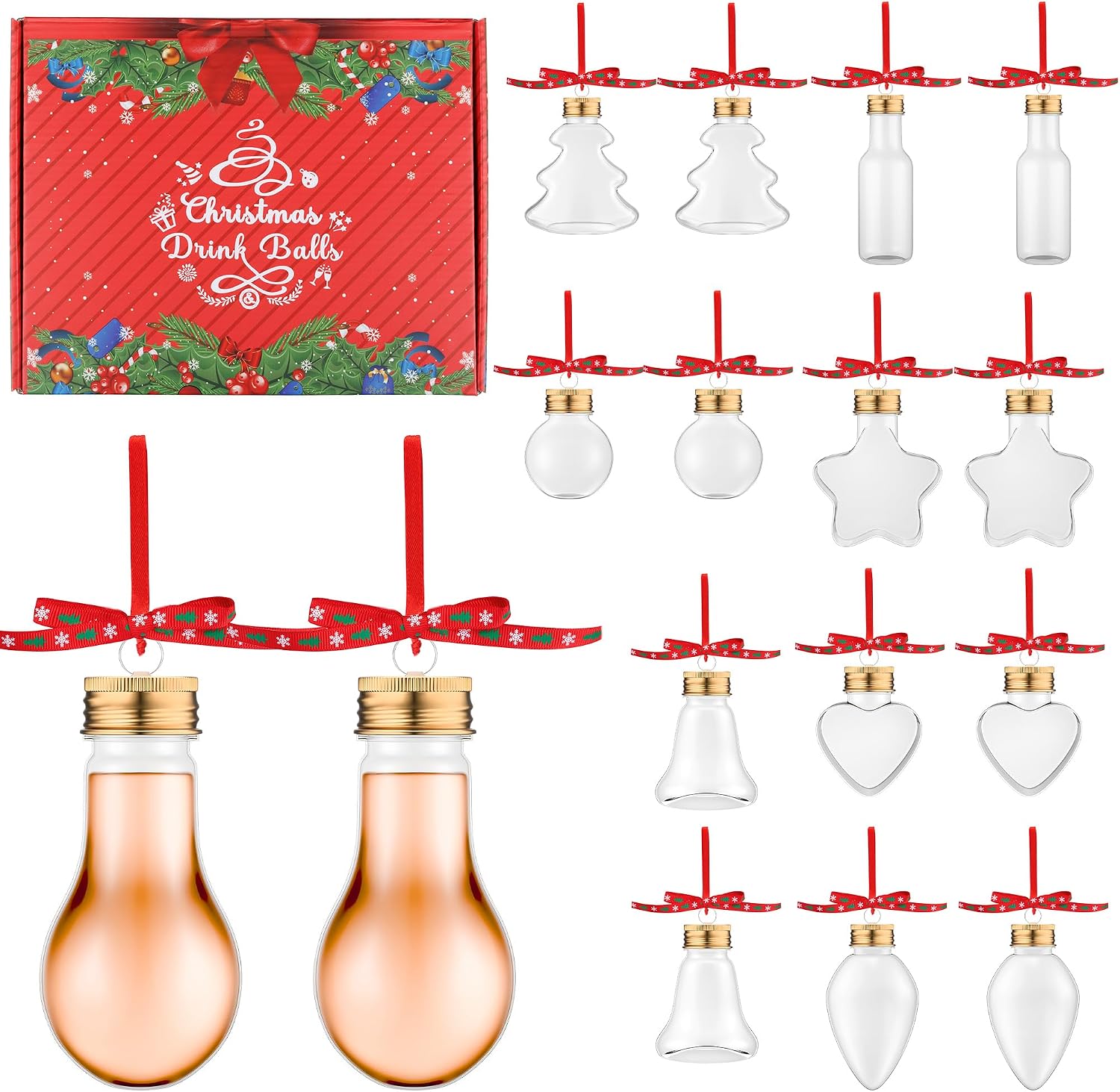 Amazon.com: 16PCS Fillable Christmas Ornaments, Clear Fillable DIY ...
