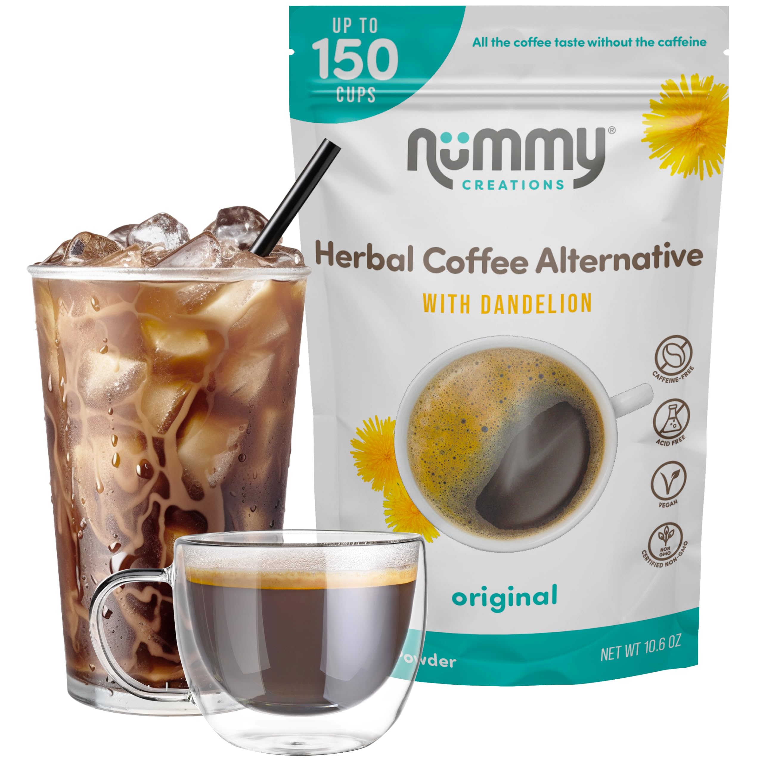 Nummy Creations 150 cup Original Instant Caffeine-Free Coffee ...