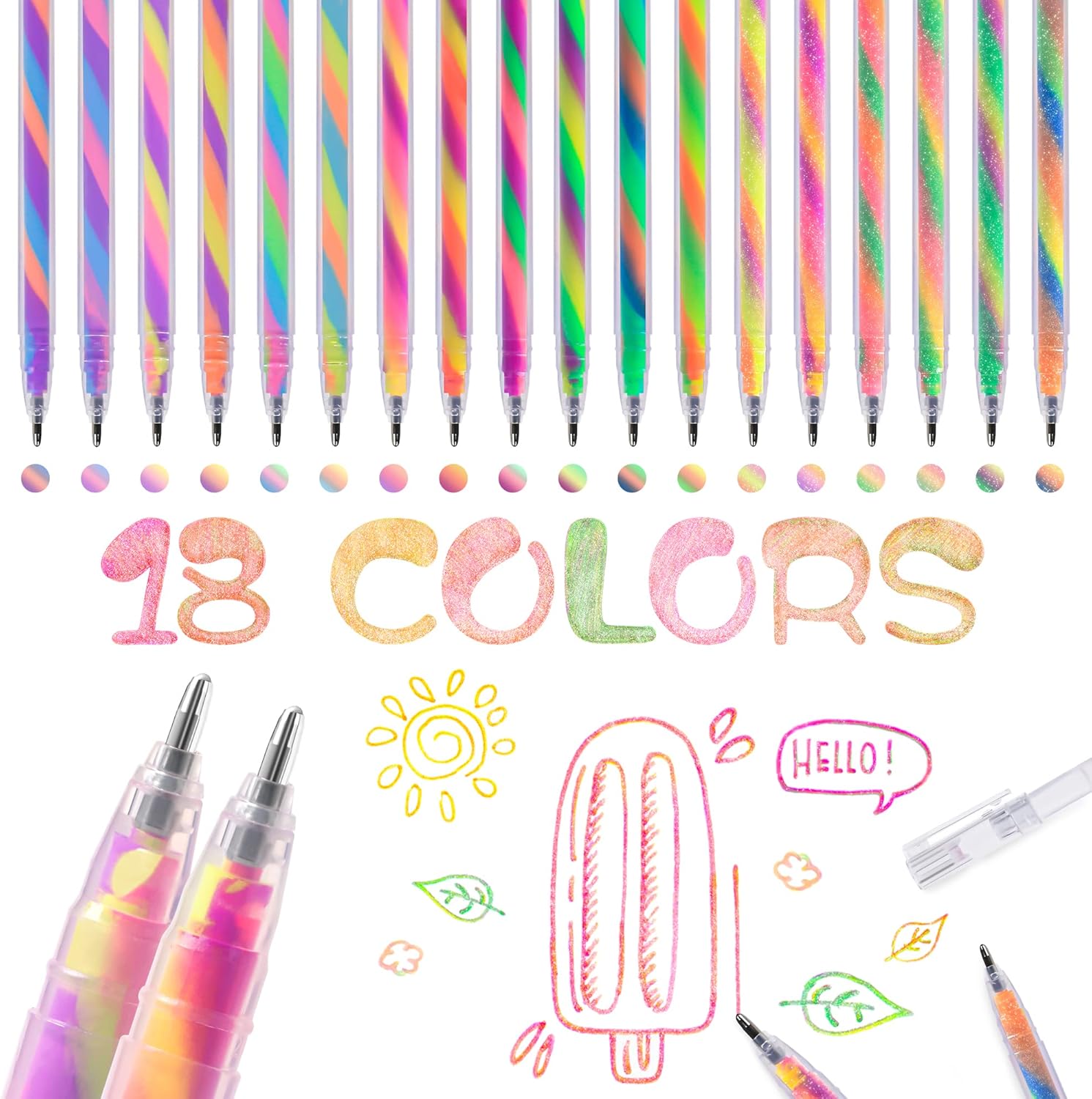 Amazon.com : ZSCM 18 Pack Mixing of 3 Colors Magic Gel Pens Kawaii ...