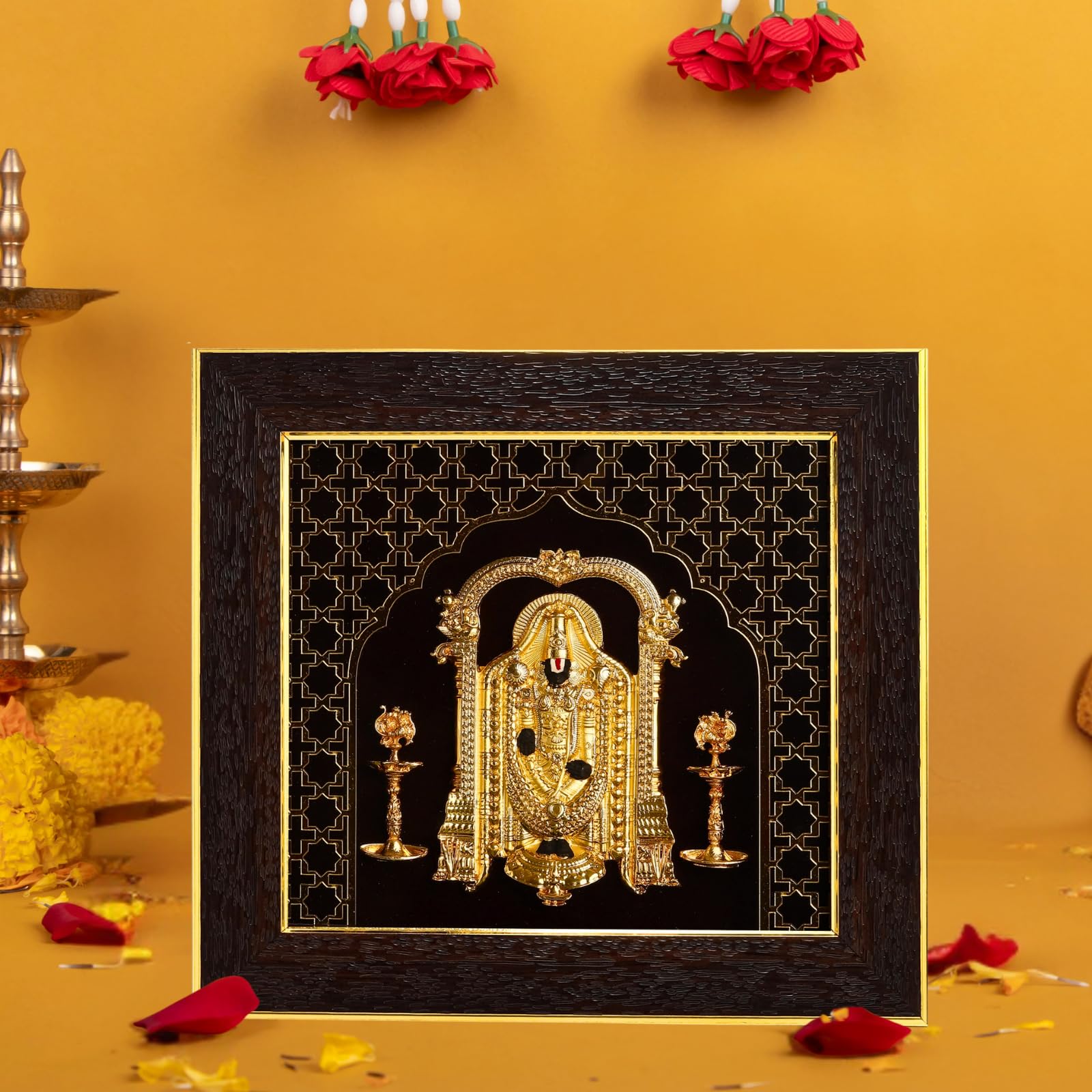 House Of Wemy Gold Plated Balaji Photo Frame for Pooja Room, Giftings ...