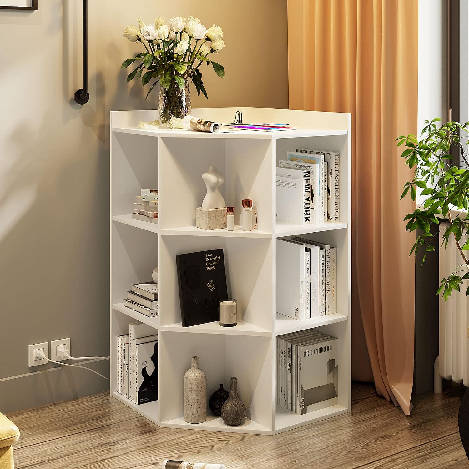 Amazon.com: HedoAjim Corner Cabinet, Corner Storage Shelf with USB ...
