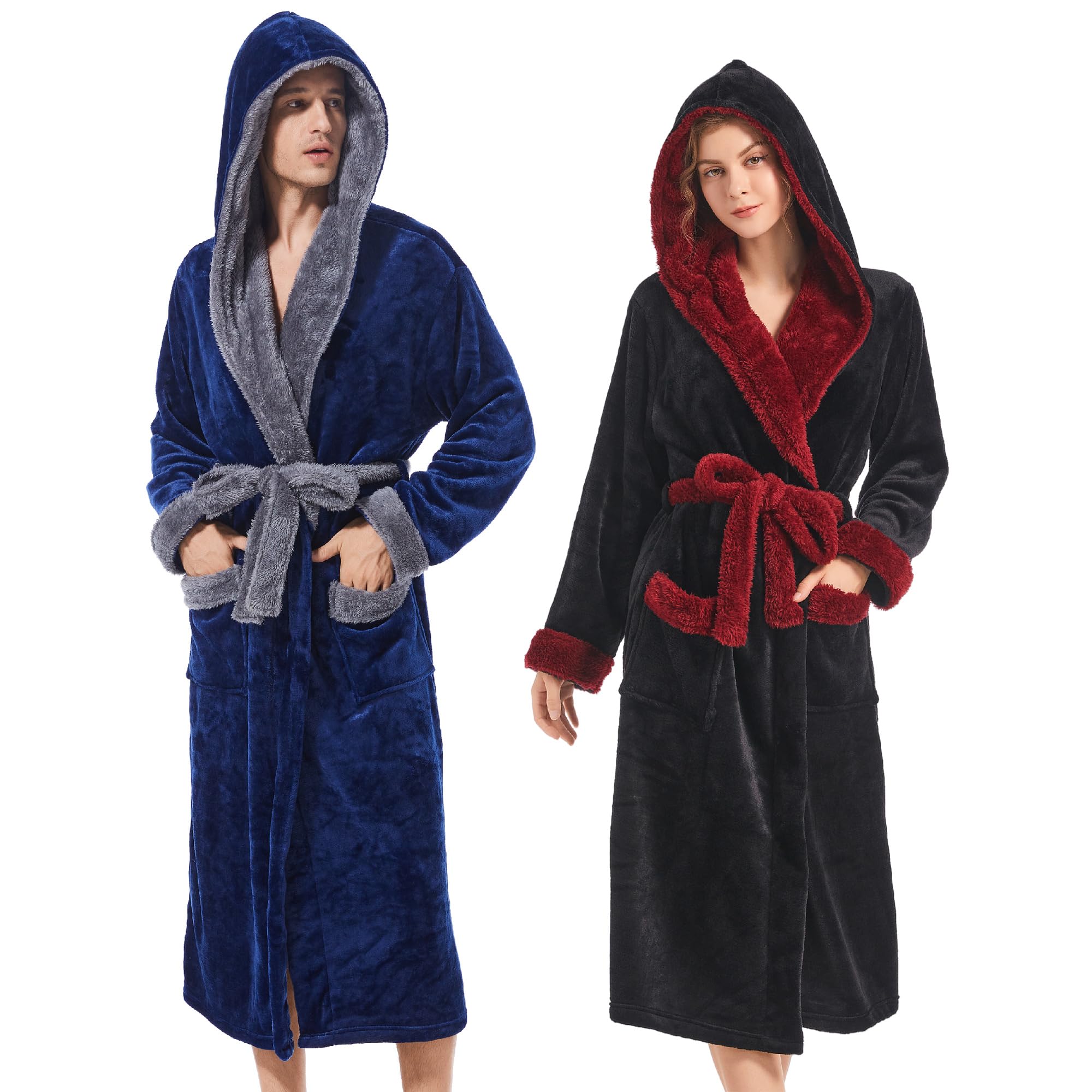 Amazon.com: Inner Wish Men and Women Hooded Robe, L/XL+S/M : Clothing, Shoes & Jewelry