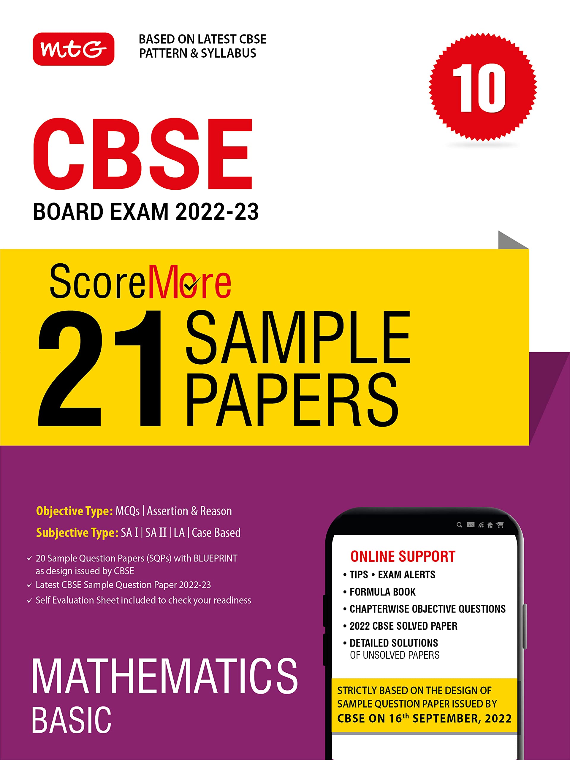 21 Sample Papers Class 10 Mathematics Basic Book For 2023 Board Exam ...