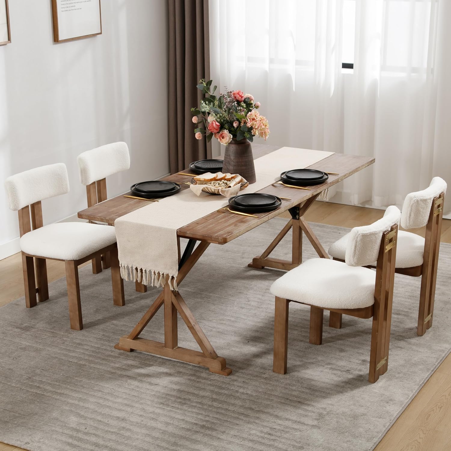 Amazon.com - RIVOVA Dining Chairs Set of 4, Kitchen Dining Room Chairs ...