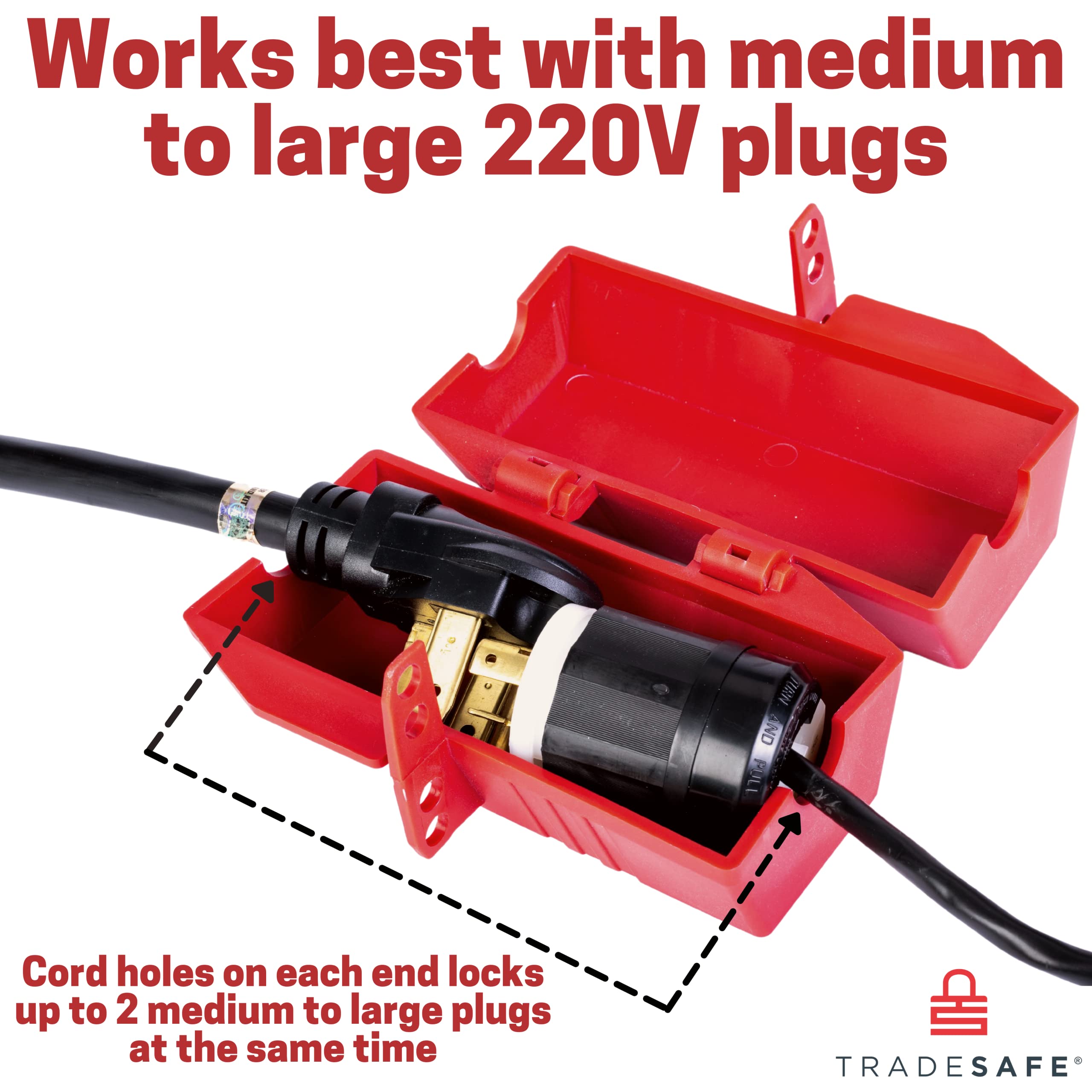 TRADESAFE Plug Lock for Lockout Tagout, 220 Volt Power Cord Lockout ...