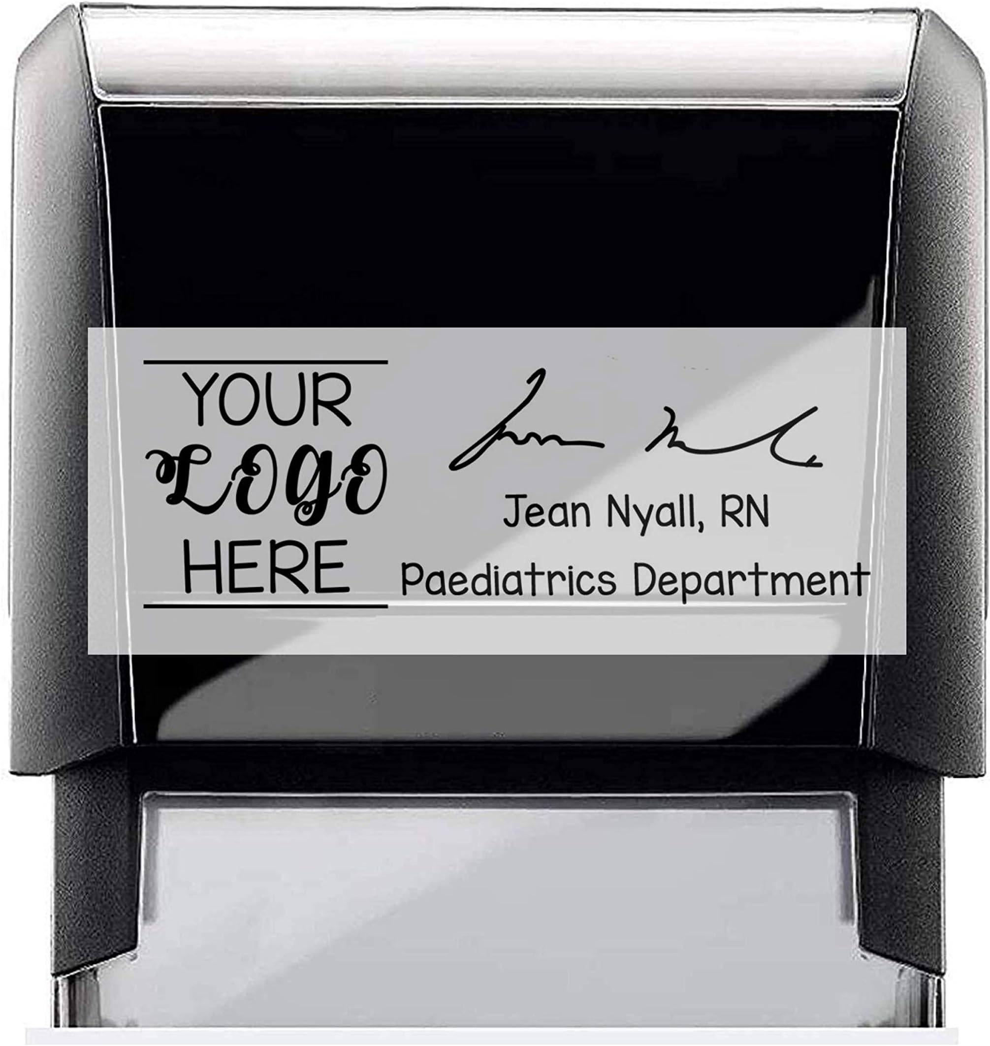Amazon.com : Custom Rectangle Logo Return Address Stamp - Custom Text ...