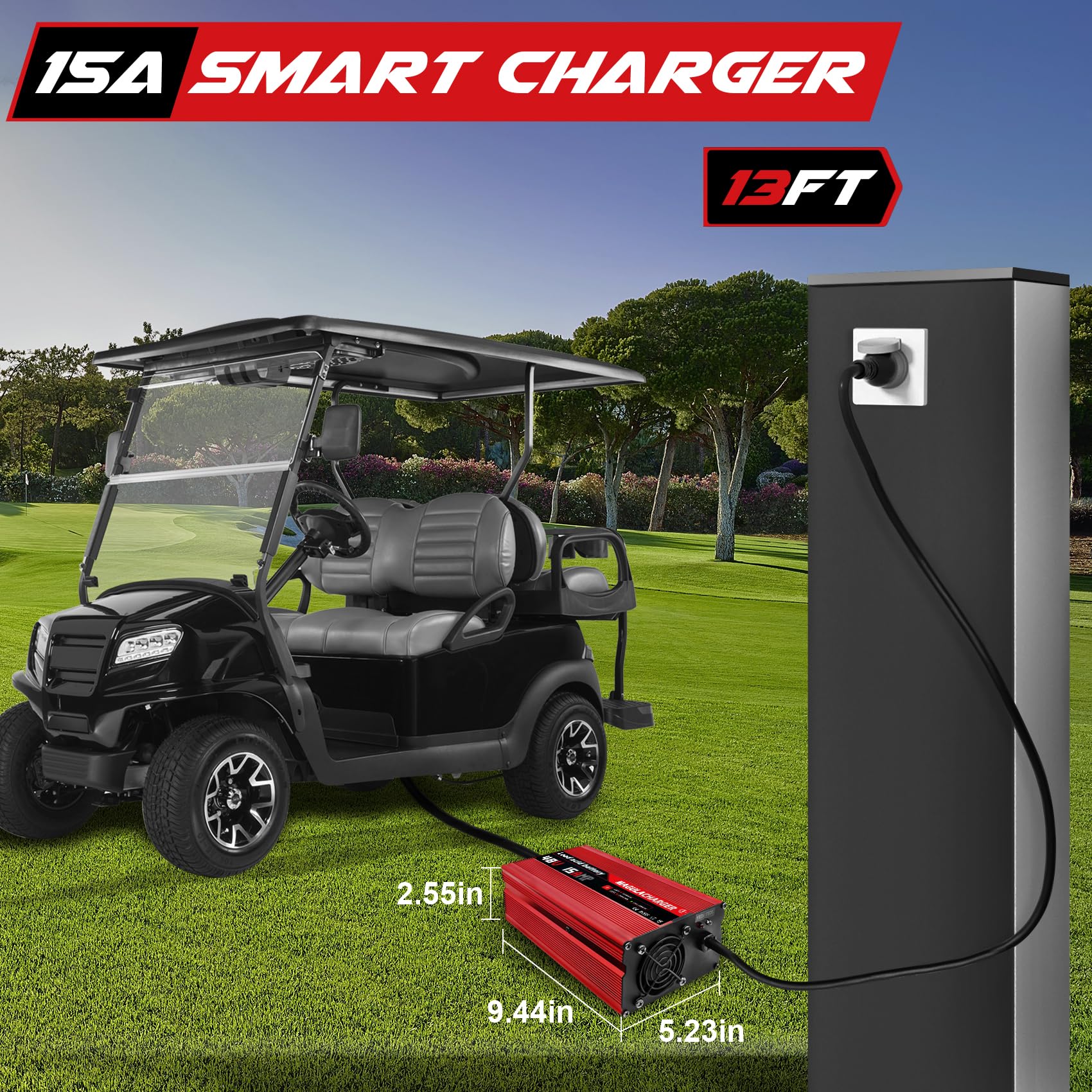 Snapklik.com : Magula 48 Volt 15 Amp Golf Cart Battery Charger For EZGO ...