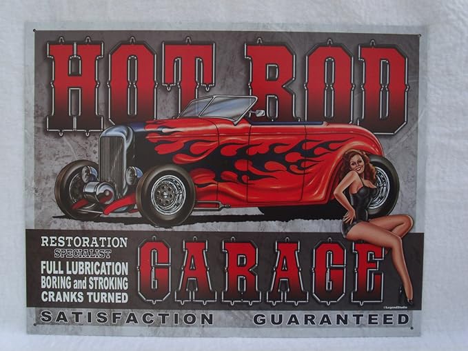 Retro Hot Rod tin signs for Man Cave Decor and gifts