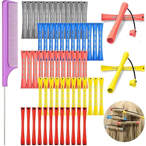 Amazon.com : WILLBOND 60 Pieces Hair Perm Rods Set Plastic Cold Wave ...