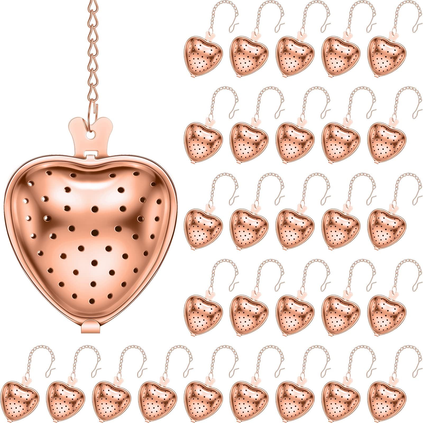 Amazon.com: MIAO JIN 20Pcs Stainless Steel Tea Infuser Mesh Heart ...