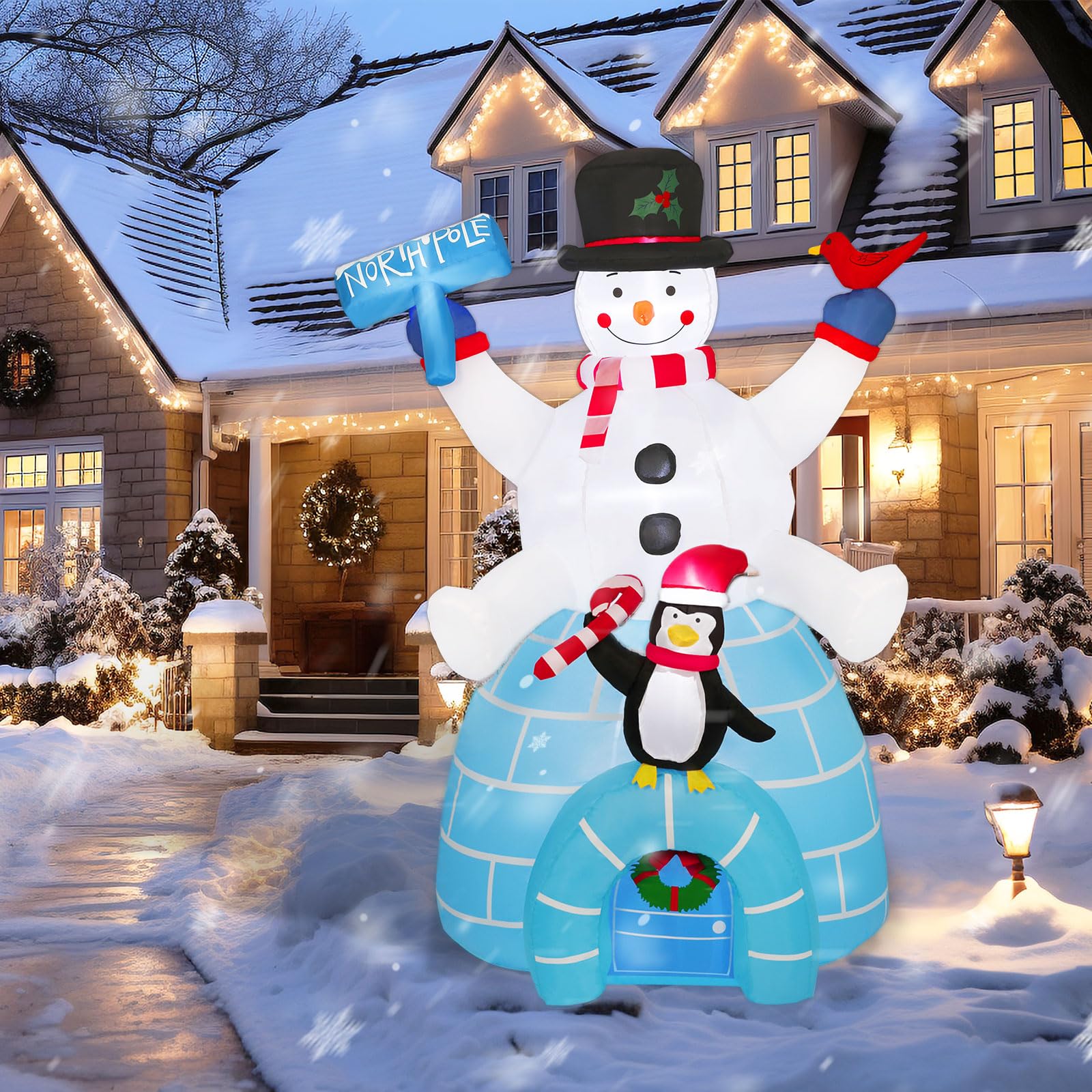 Amazon.com: XMHOOK 6ft Tall Christmas Inflatables, Snowman Penguin ...