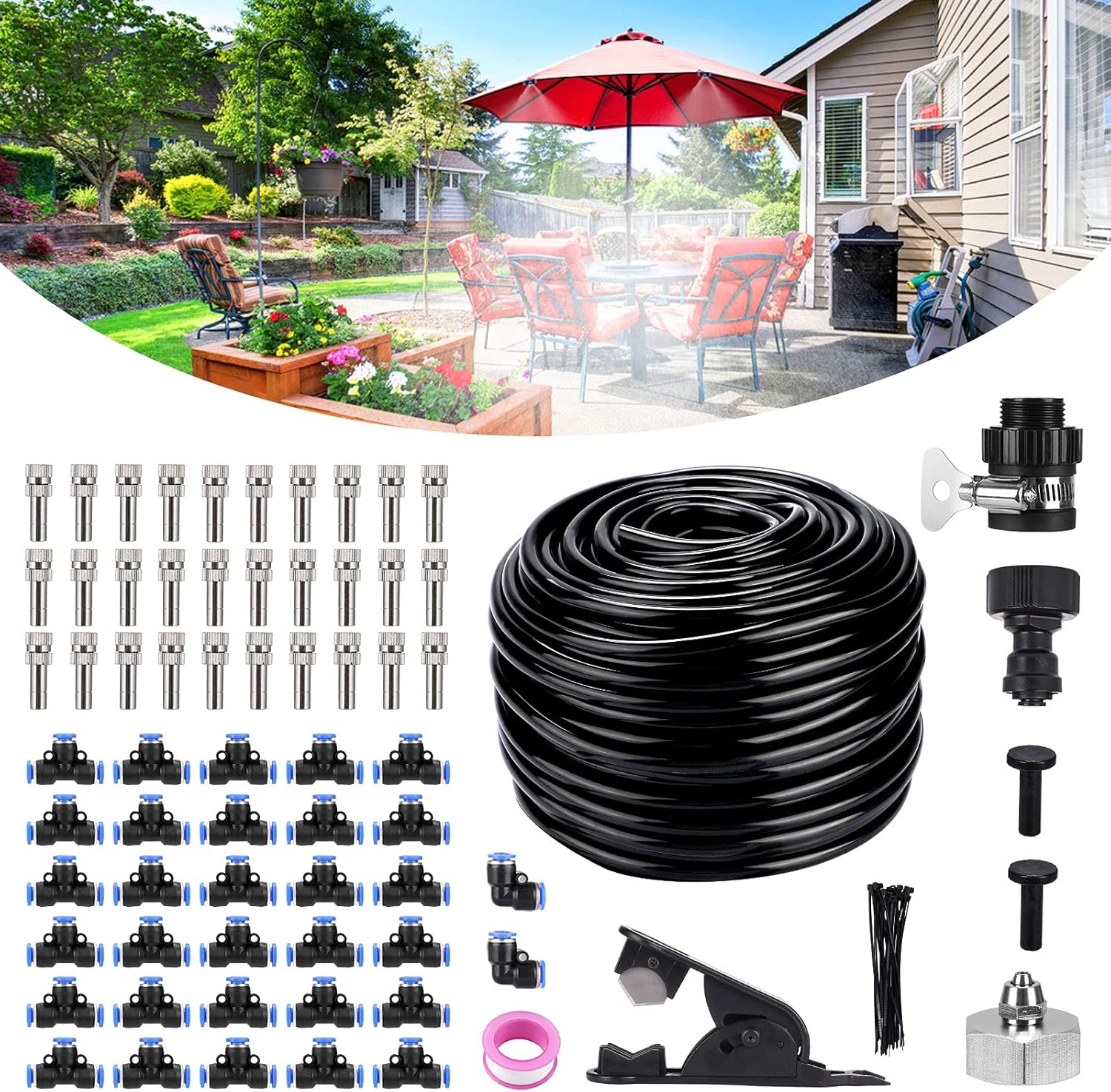 Amazon.com: Bearbro Misting Cooling System,Mister for Patio,78.7FT(24M ...