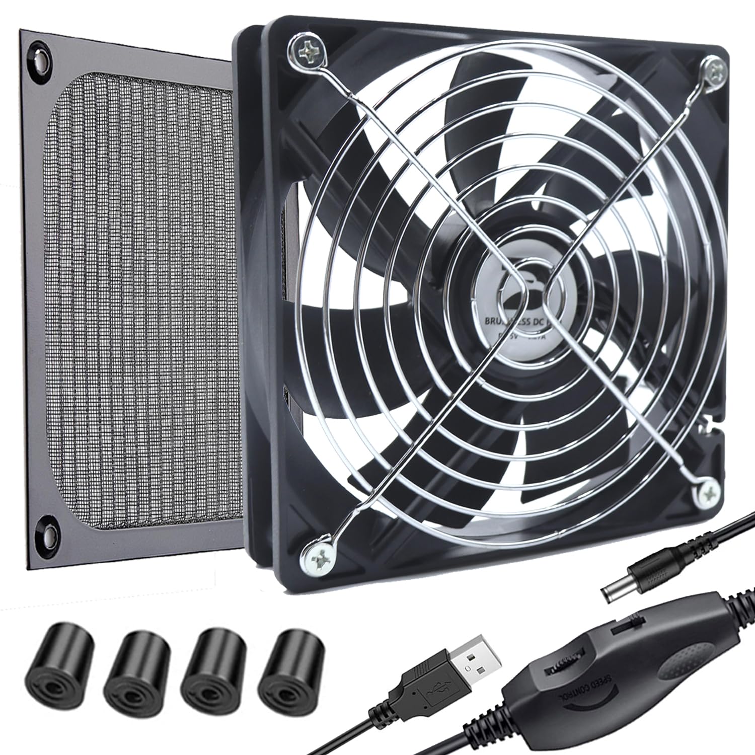 Amazon.com: Delinx 120 mm Case Fan, DC 5V USB Power with Speed ...