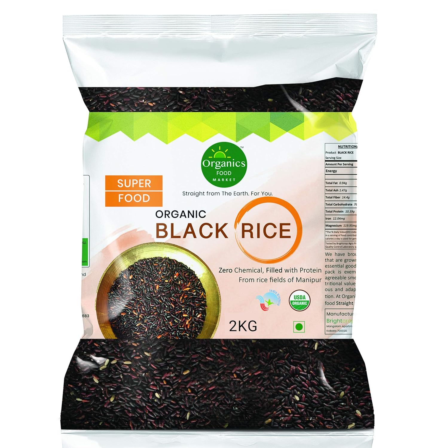Organics Food Market Organic Black Rice (2 KG Pack) : Amazon.in ...
