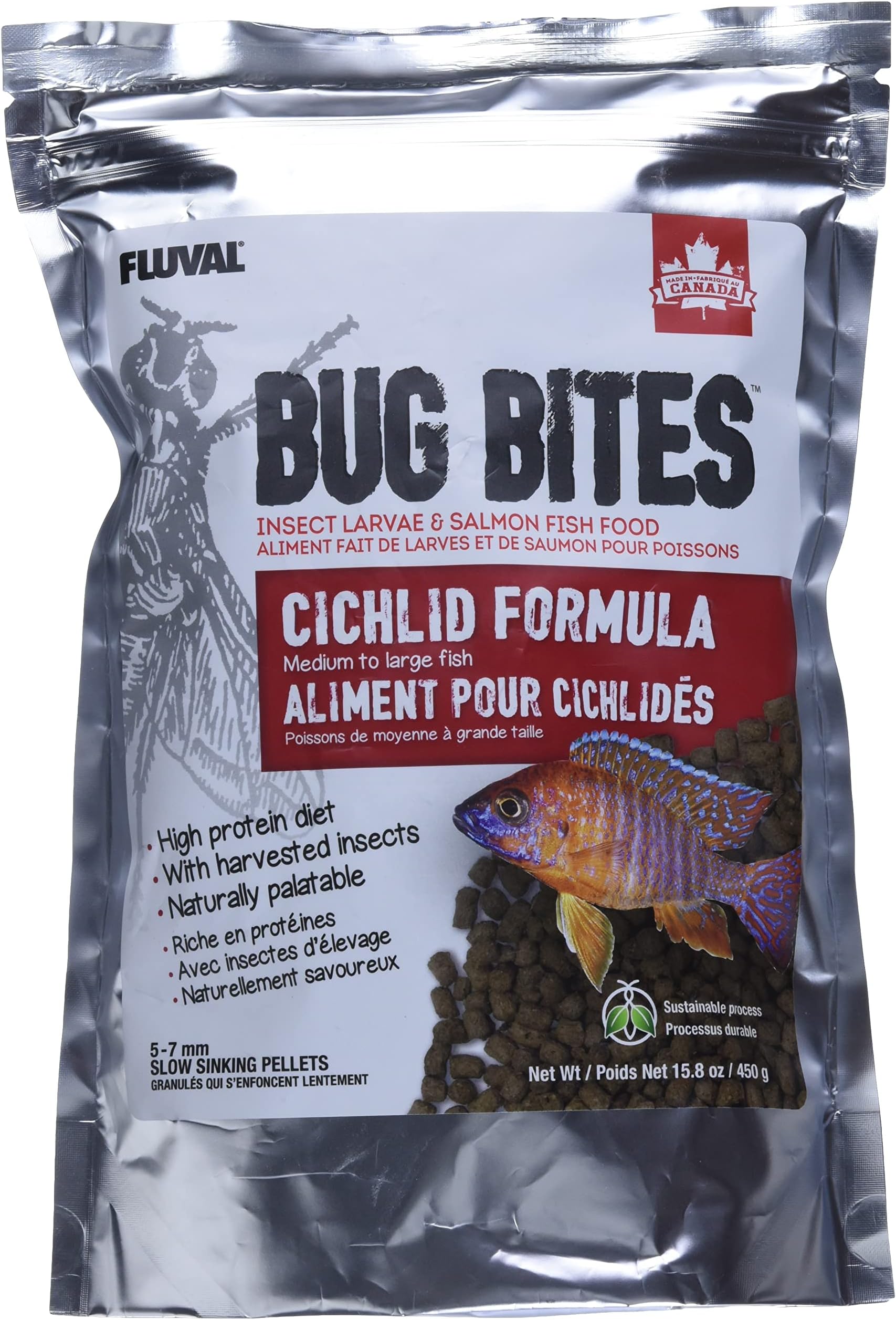 Nutrafin Bug Bites Cichlid Formula – Medium to Large Fish - 5-7 mm ...
