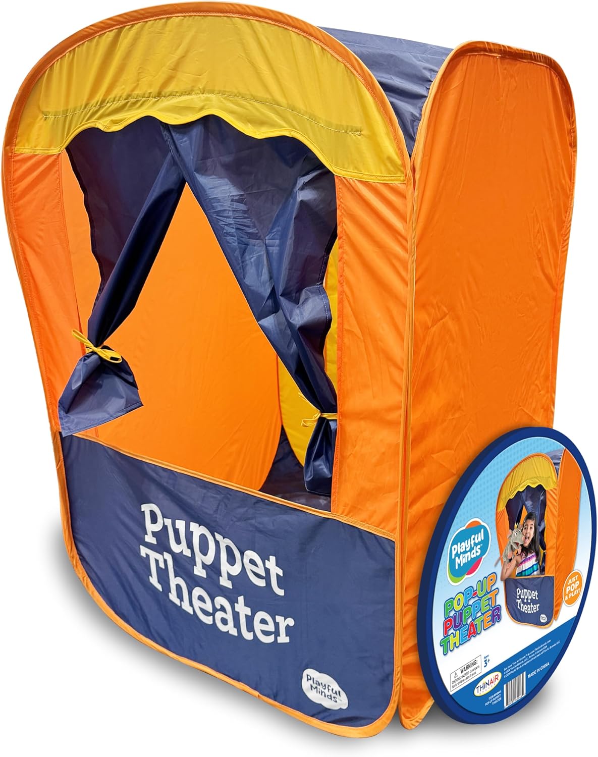 Amazon.com: Playful Minds Puppet Theater - Portable Pop-Up Puppet Stage ...