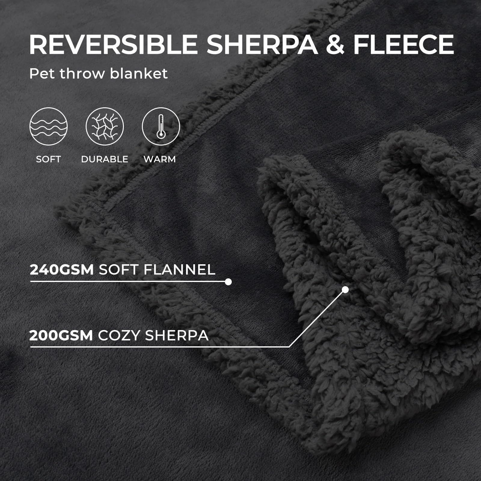 Waterproof Pet Blanket, Liquid Pee Proof Dog Blanket for Sofa Bed Couch ...