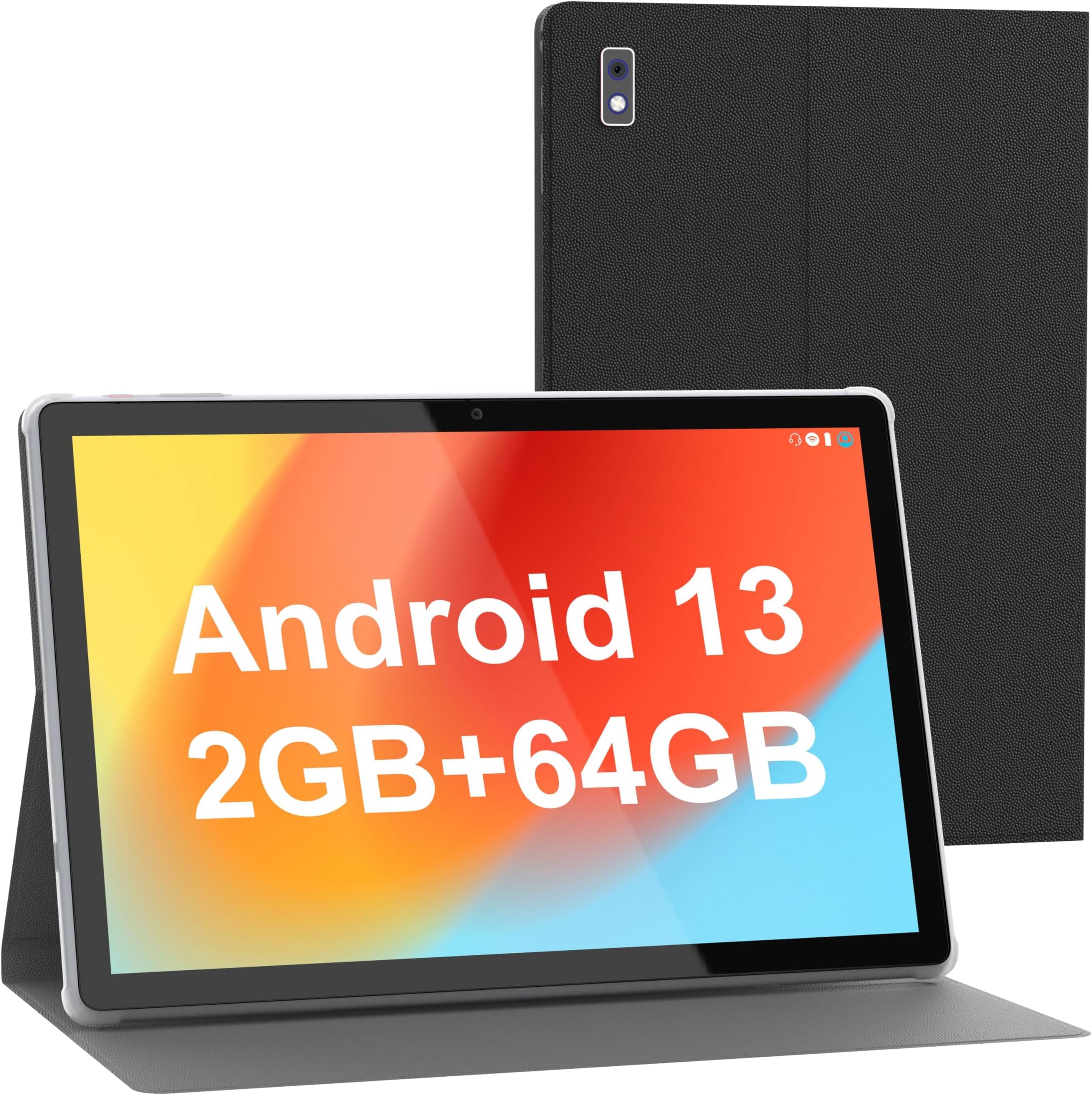 BYYBUO Android 13 Tablet,10.1 inch Tablet with Case, 64GB ROM Quad-Core ...
