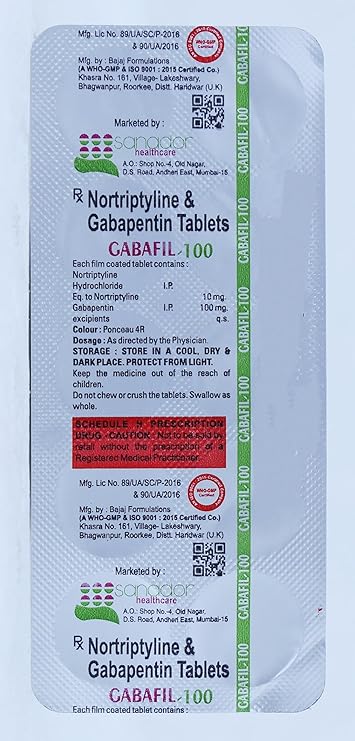 Gabafil 10/100mg - Strip of 10 Tablets : Amazon.in: Health & Personal Care