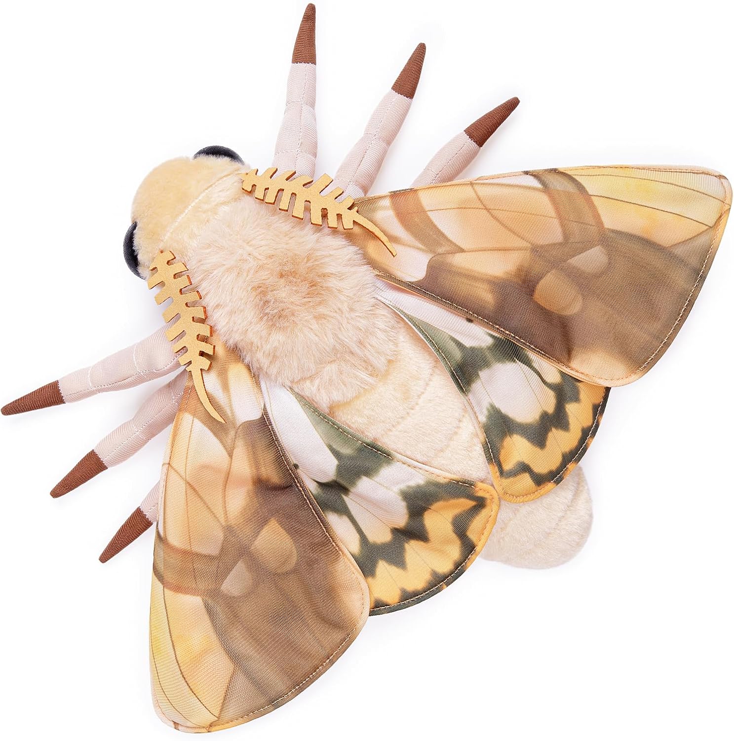 Amazon.com: FRANKIEZHOU Realistic Dead Leaf Moth Plush Animal - Yellow ...
