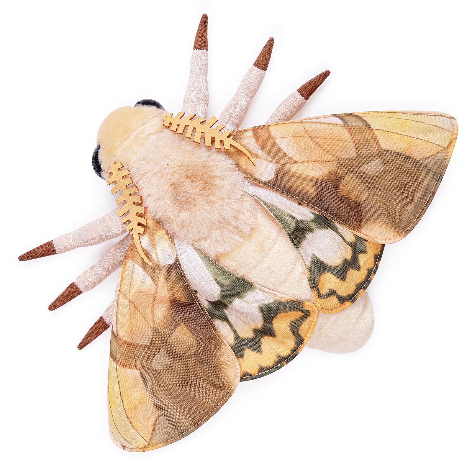 Amazon.com: FRANKIEZHOU Realistic Dead Leaf Moth Plush Animal - Yellow ...