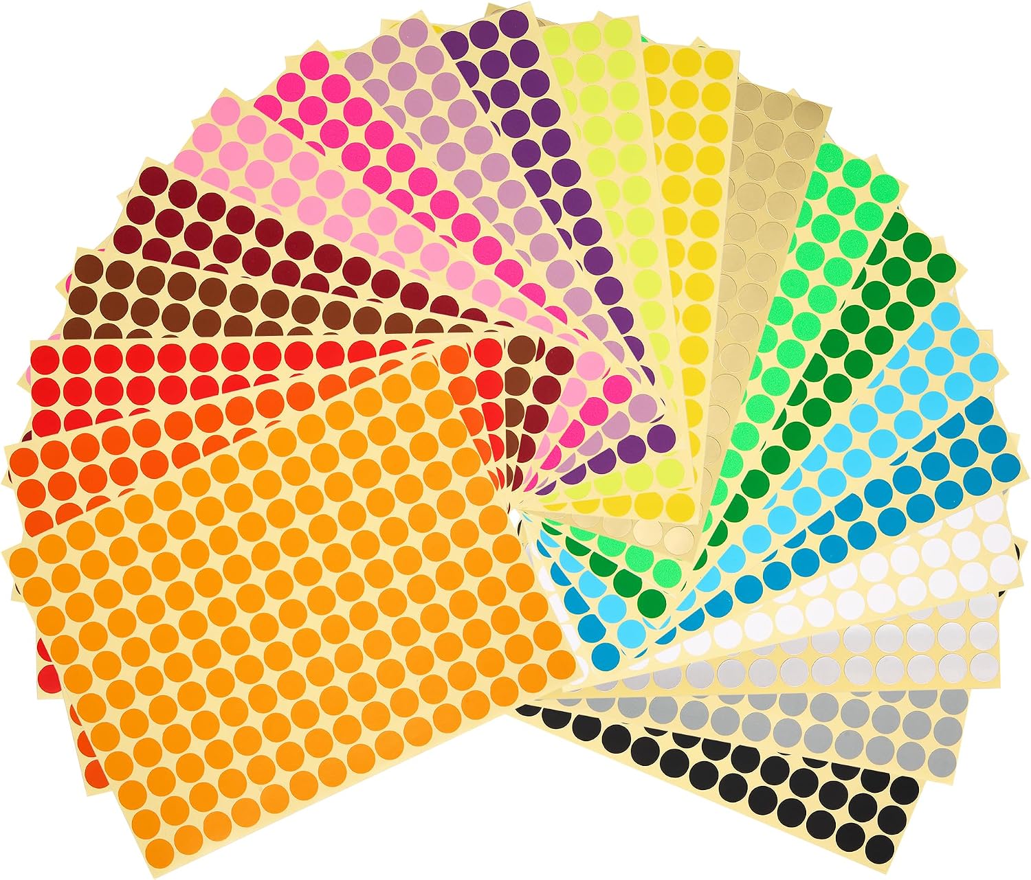 Elalove 3300 Gommettes Rondes Autocollantes en 20 Couleurs Vives ...