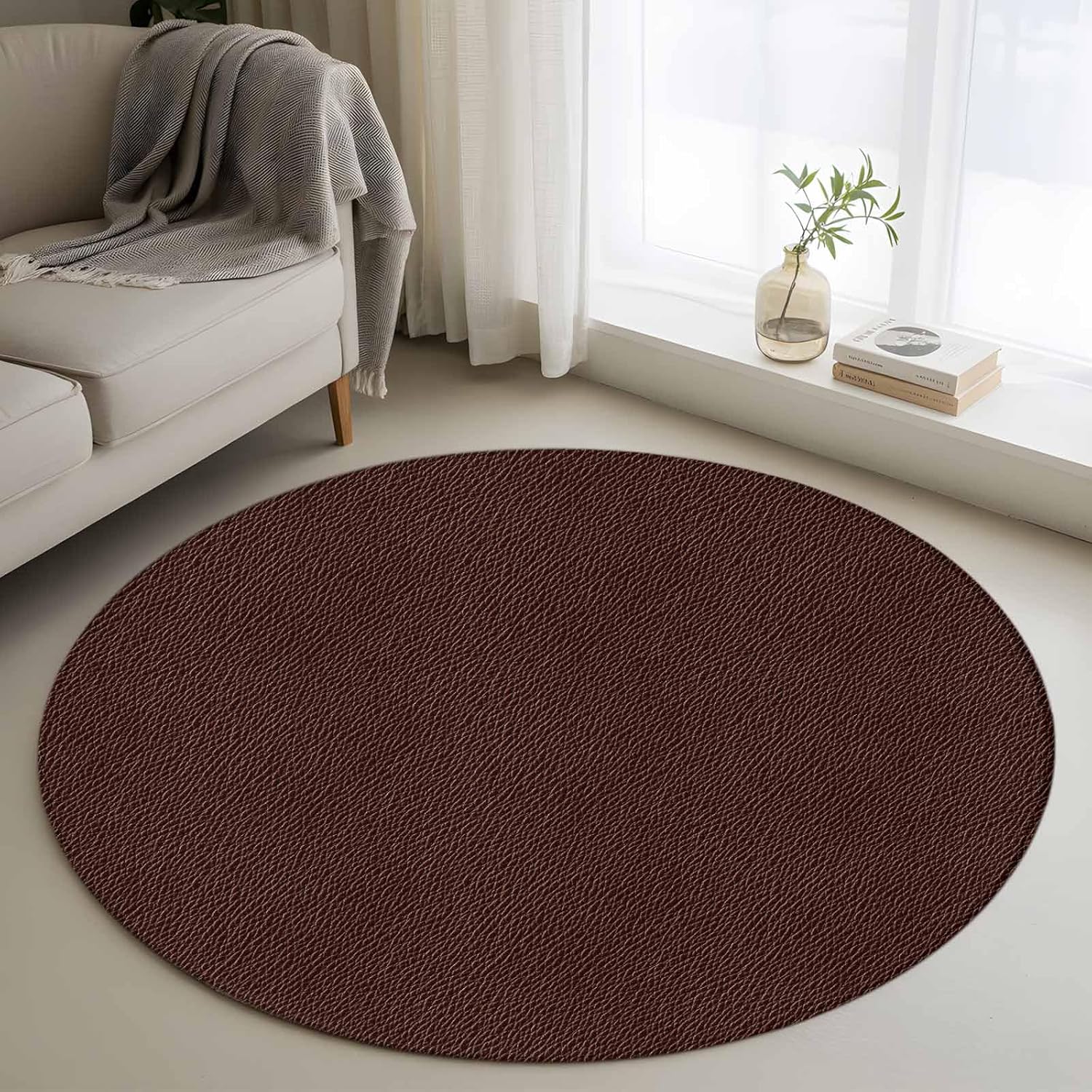 Amazon.com: DecorLovee Small Round Rug 3Ft Washable Non-Slip, Solid ...