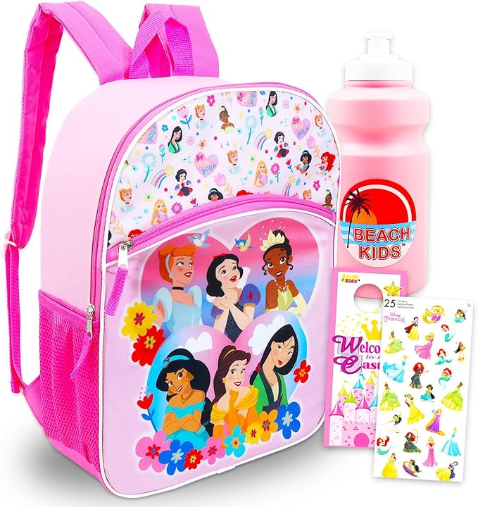 Amazon.com | Disney Princess Backpack for Girls - Bundle with 16" Snow ...