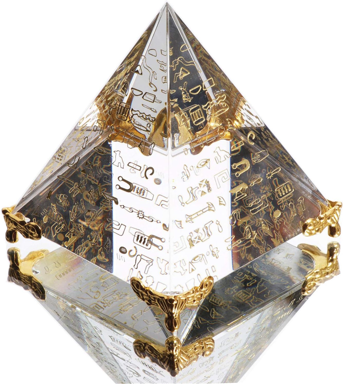 Amazon.com: Waltz&F Crystal Sanskrit Pyramid with Pillars Home Office ...