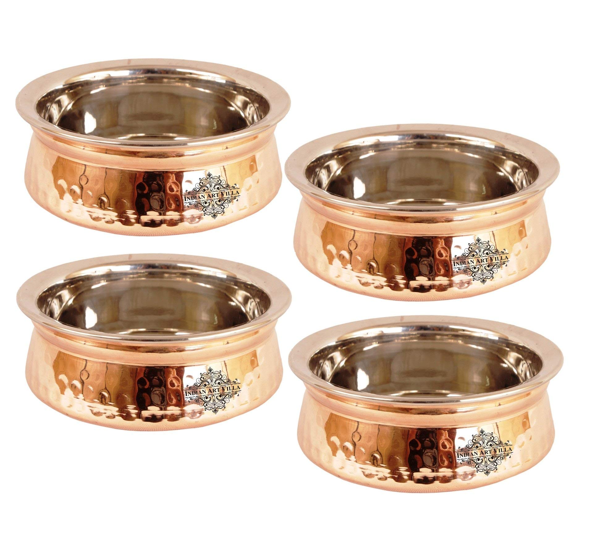 Indian Art Villa Steel Copper Serving Handi Bowl Serveware Tableware ...