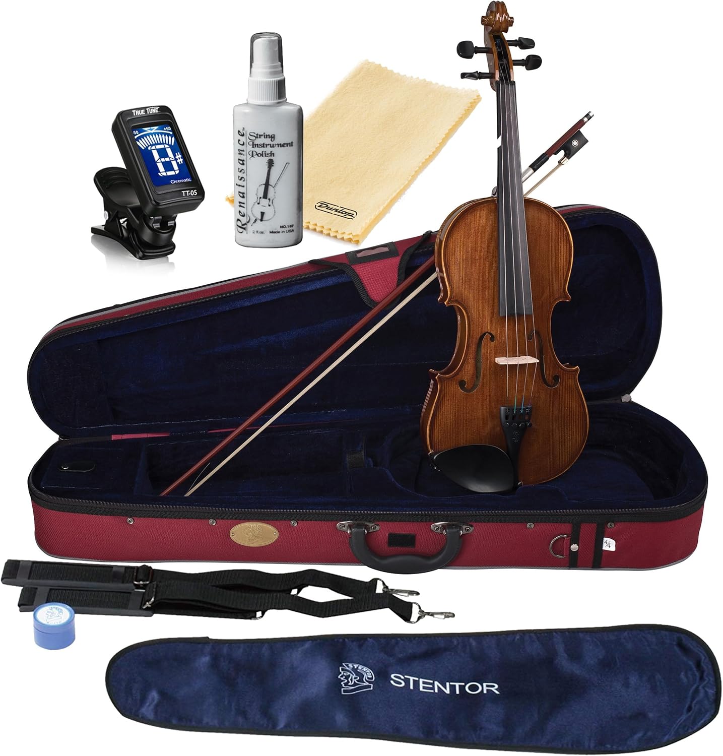 Amazon.com: Stentor 1500-4/4 Violin Student II Hand Crafted Solid ...