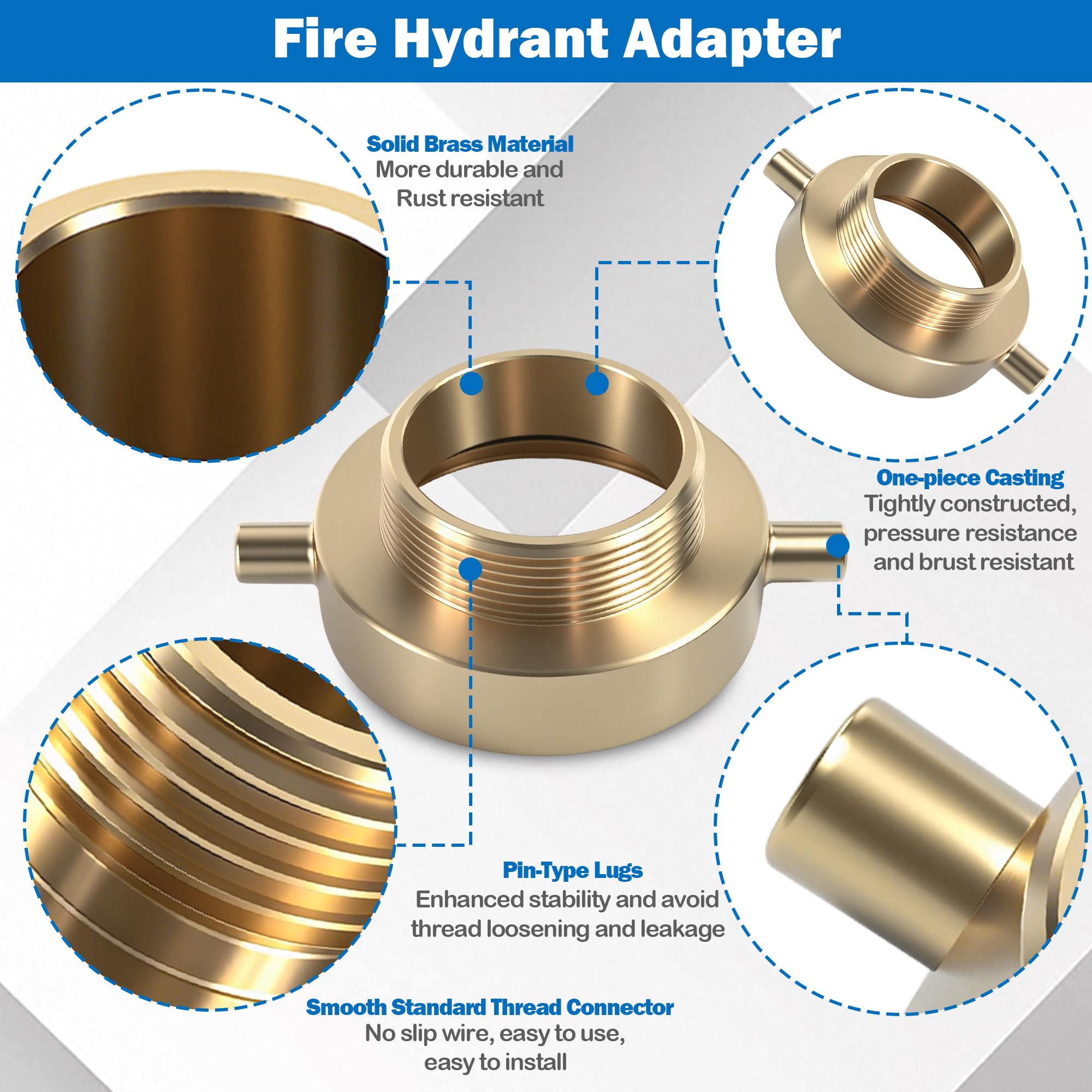 Snapklik.com : Happy Tree 2-1/2" NH/NST Female X 2" NPT Male Brass Fire ...