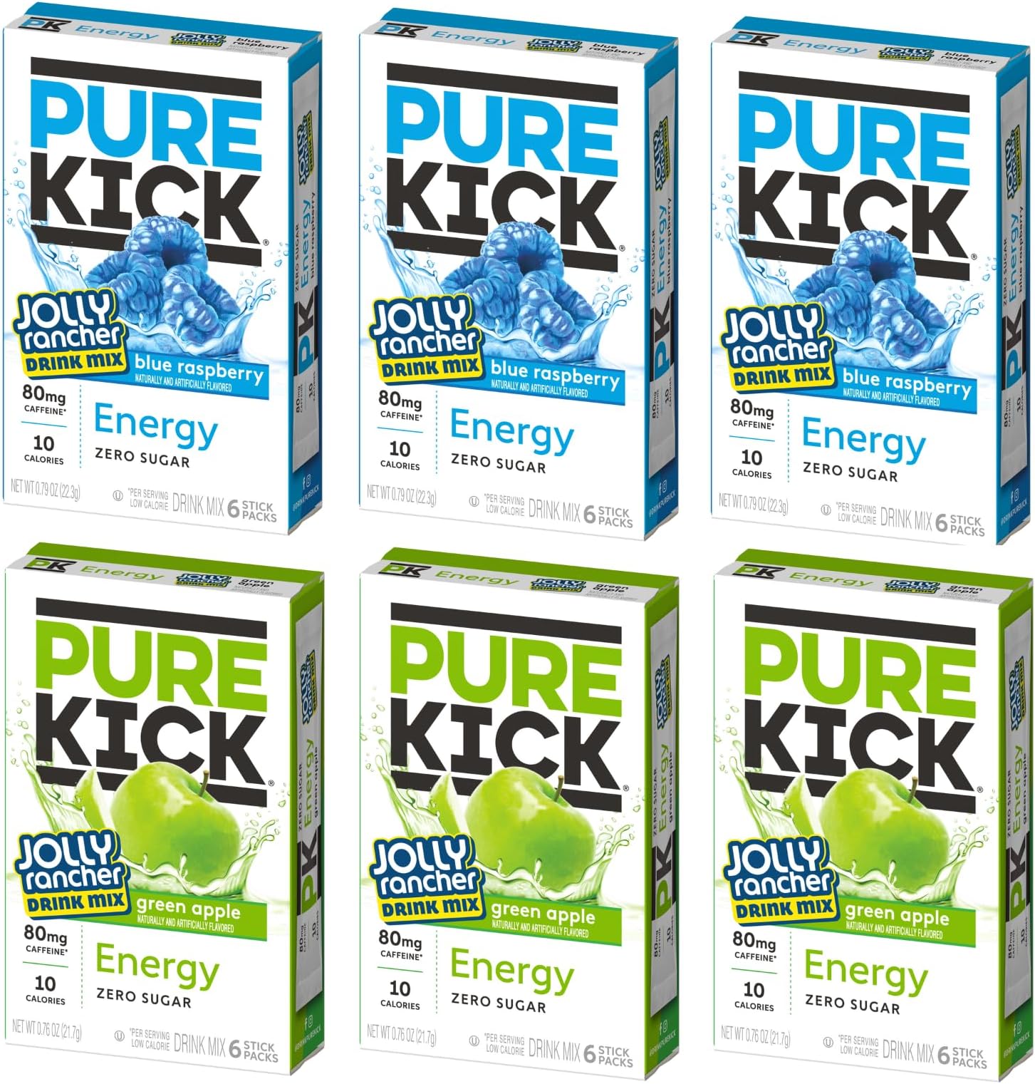 Amazon.com : Pure Kick Singles To Go, Jolly Rancher Energy Drink Mix ...