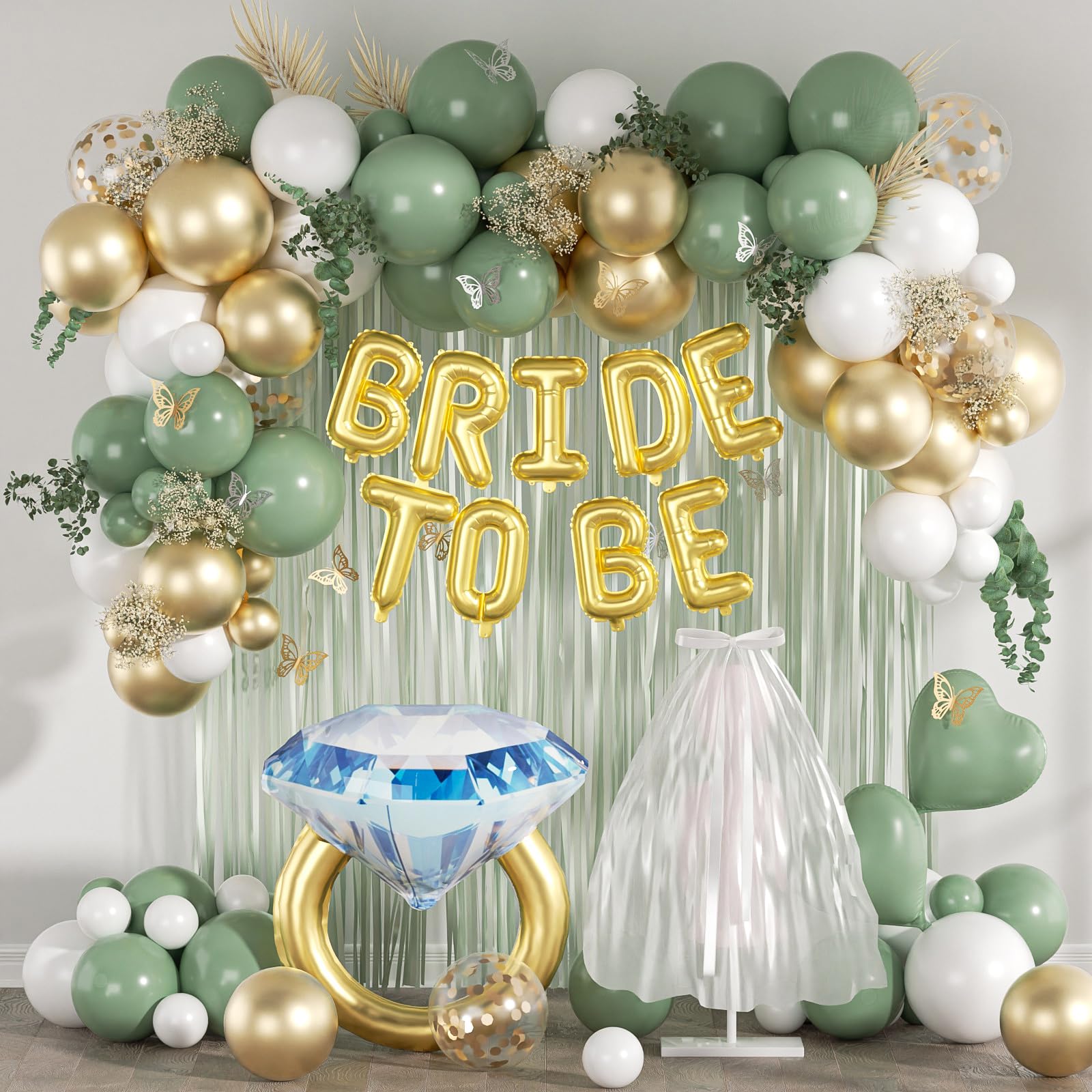 Amazon.com: Sage Green Bachelorette Party Decorations, Bridal Shower ...