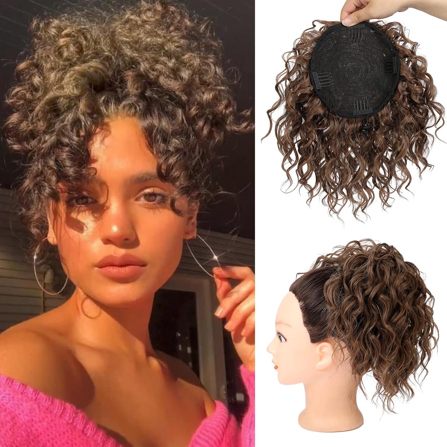 Amazon.com : HOOJIH Messy Bun Hair Piece Elastic Drawstring 8" Loose ...