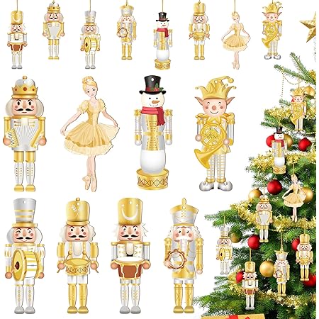 Amazon.com: 48 Pcs Christmas Nutcrackers Decorations Wooden Nutcracker ...