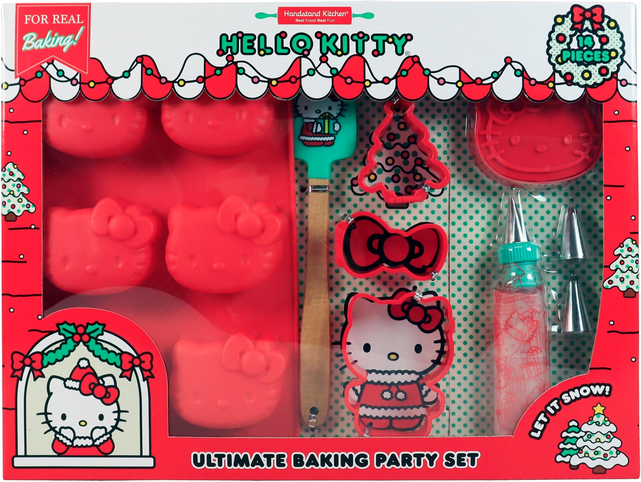 Amazon.com: Handstand Kitchen Hello Kitty Holiday Cookie Party Set with ...