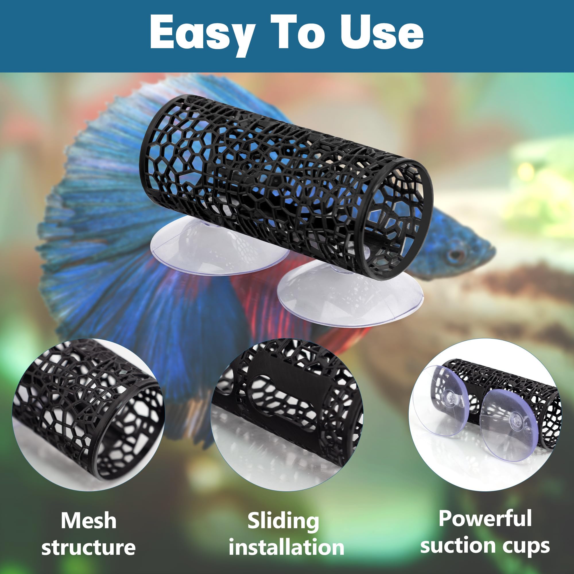 Betta Tunnel Betta Fish Tunnel Toy - Mesh Aquarium Hideout Tube With ...