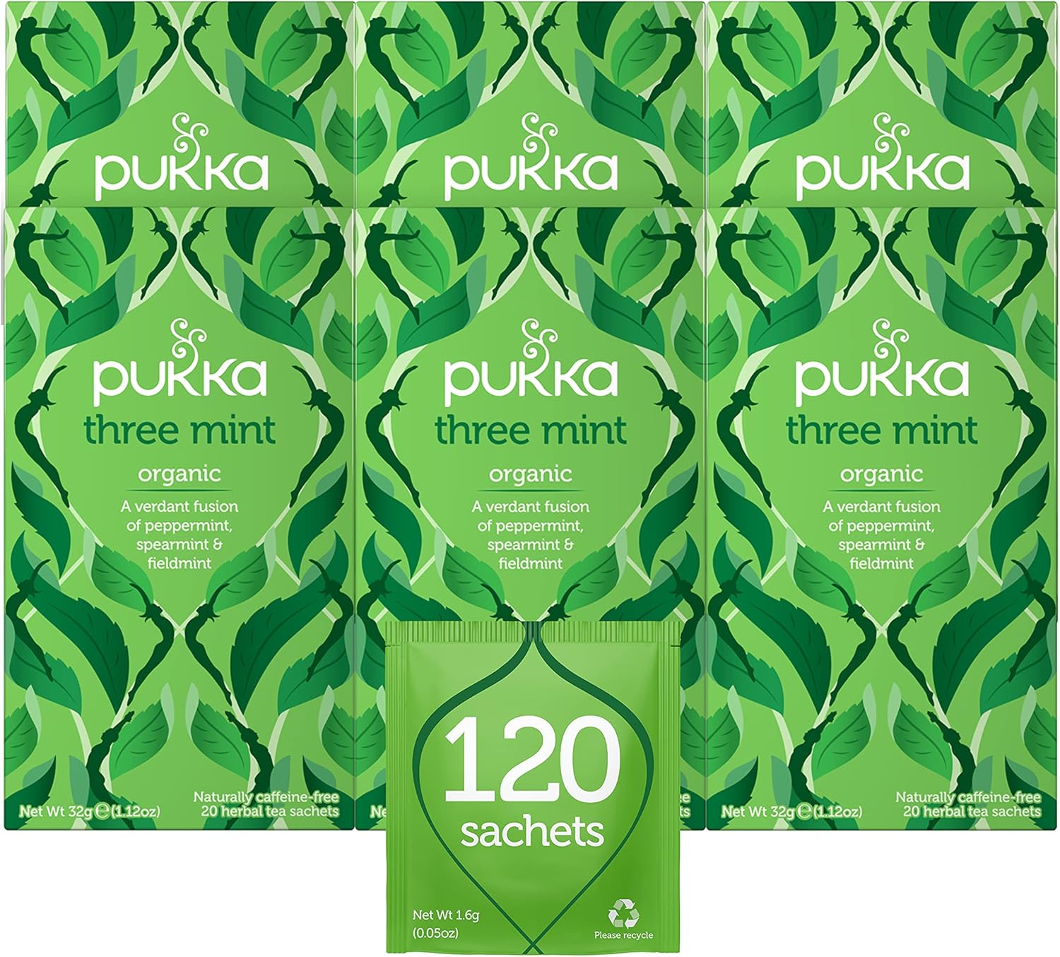 (6 PACK) - Pukka Three Mint Tea| 20 Bags |6 PACK - SUPER SAVER : Amazon ...