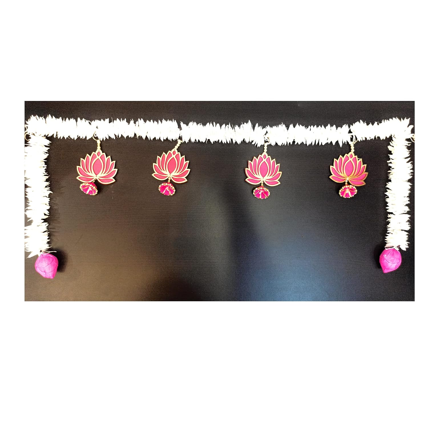 Lotus White Gajra Toran 5ft Festive Wall Decor Torans & Wedding Decor ...
