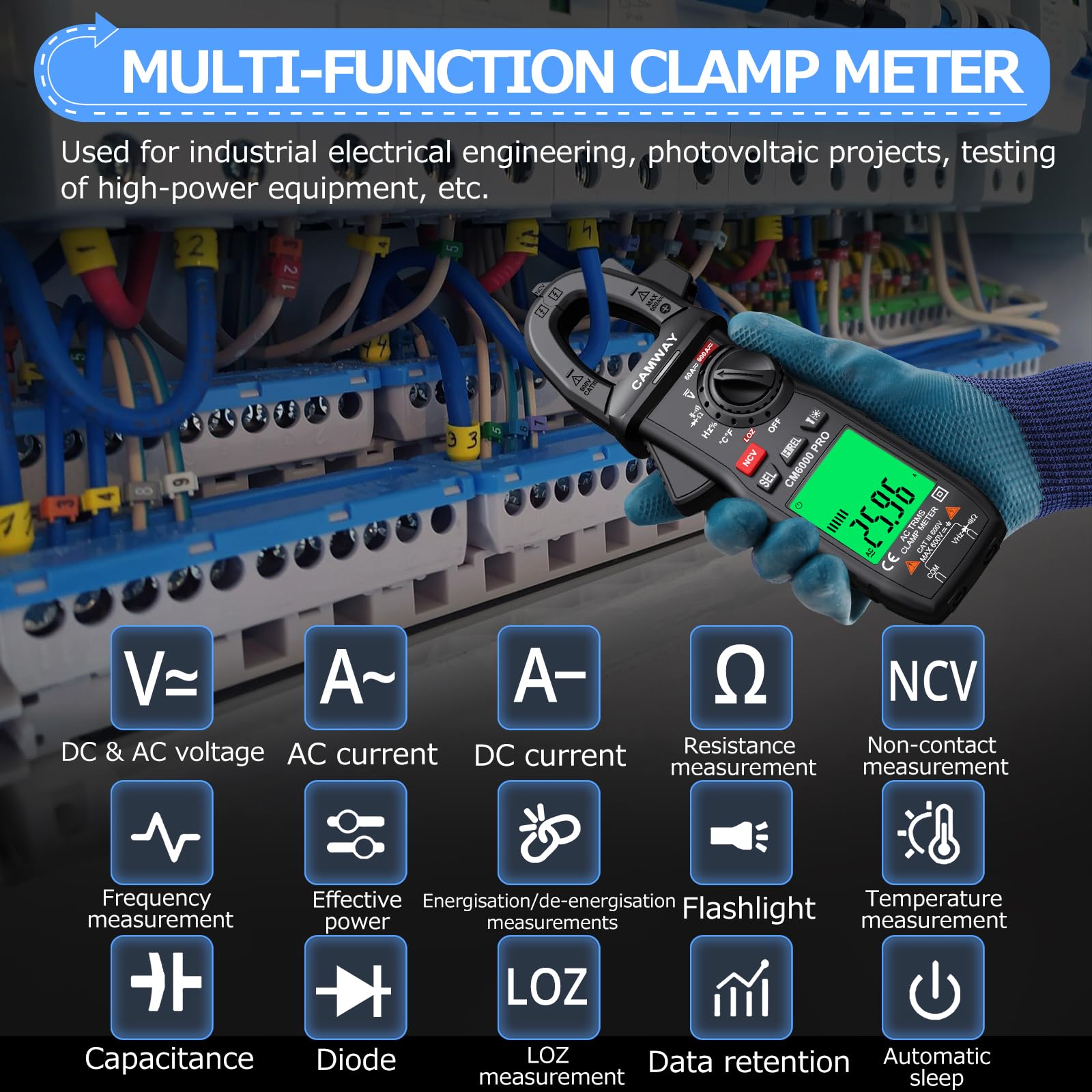 Snapklik.com : Clamp Meter,Digital Clamp Multimeter,TRMS 6000counts ...