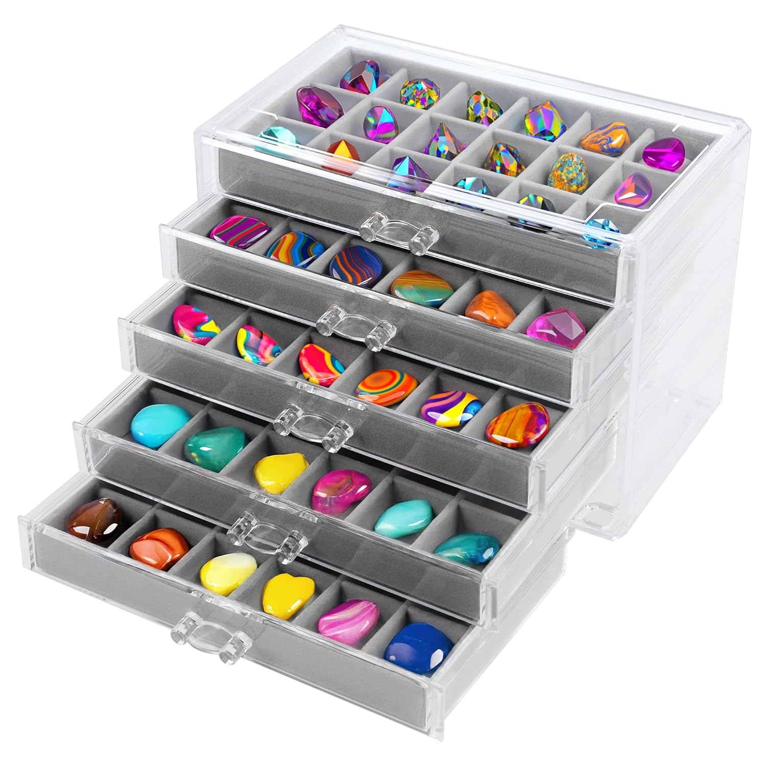 Amazon.com: Rock Display Case 5 Layer Rock Collection Box for Kids ...