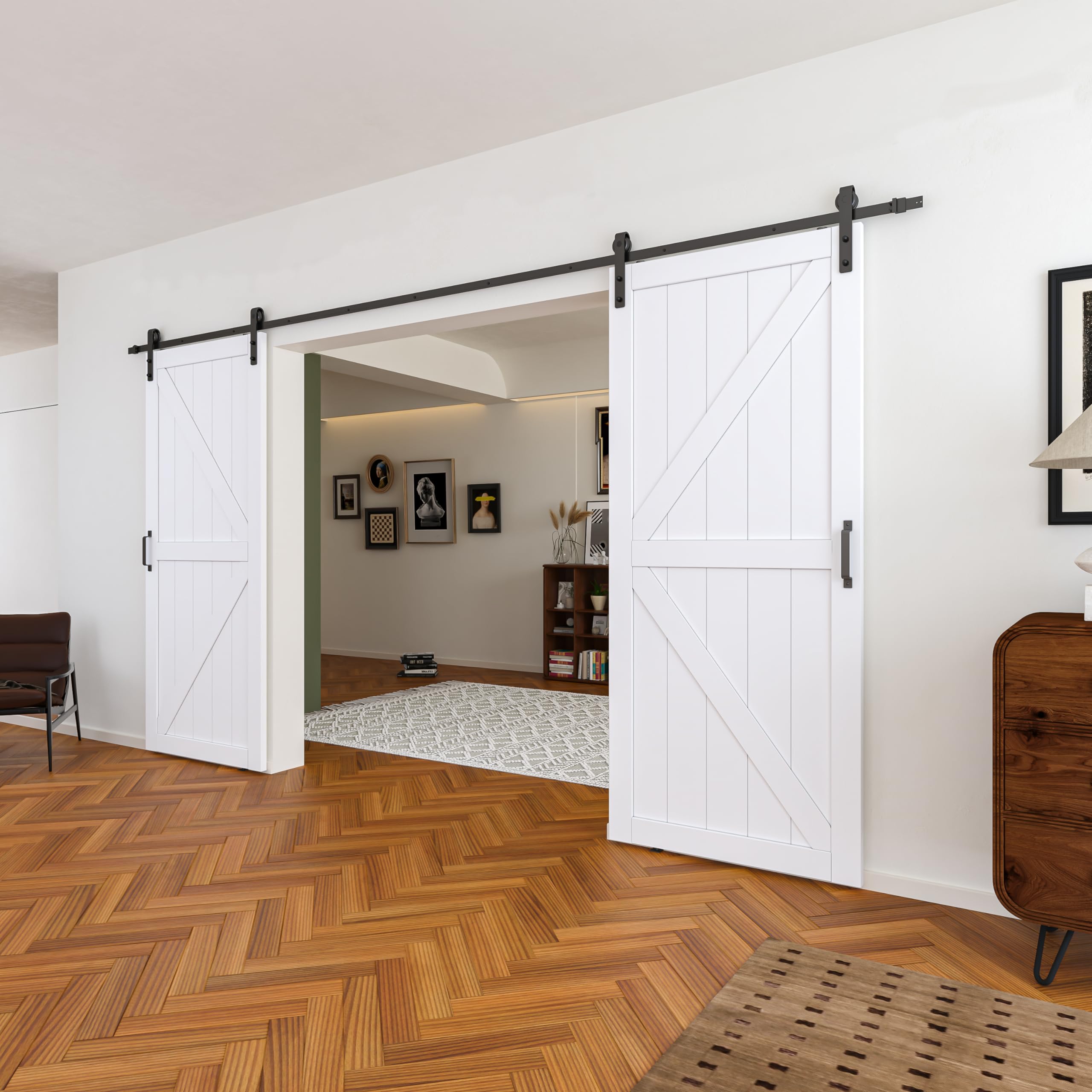 Amazon.com: Lakenyon Double Sliding Barn Doors,72"x 84"(Double 36" x 84 ...