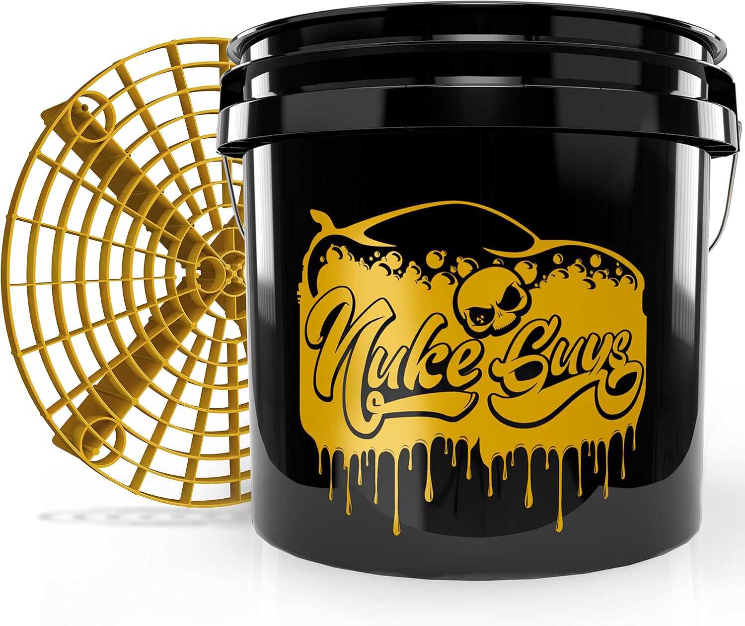 Nuke Guys Golden Bucket Set – 3.5 Gallon Car Wash Bucket with GritGuard ...