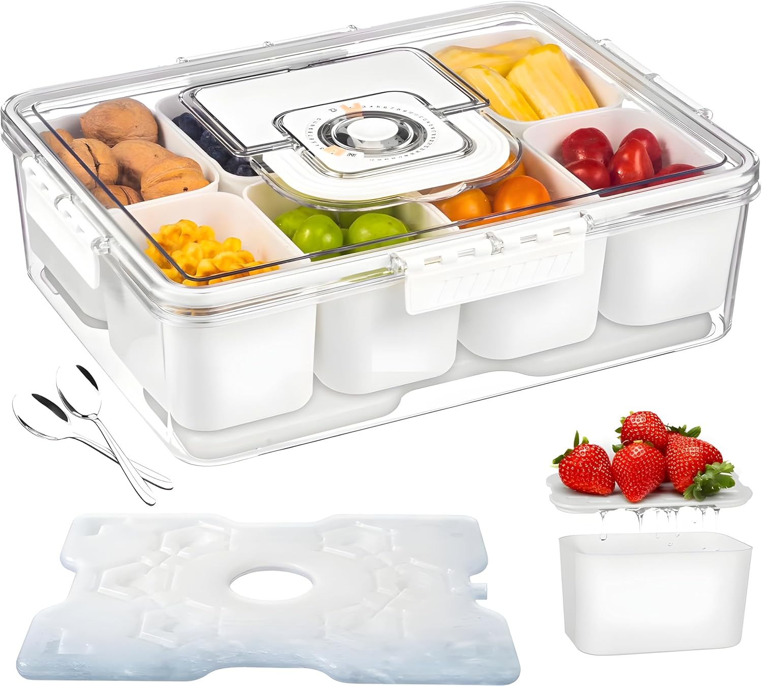 Amazon.com: BLIVORRA Portable Snackle Box Container with Ice Pack – 8 ...