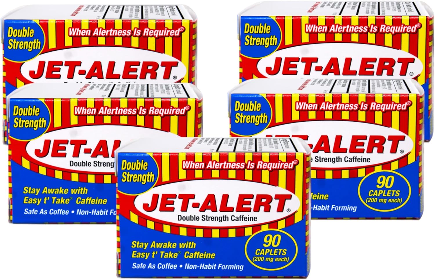 Amazon.com: Jet-Alert Double Strength Caffeine Tablets – Alertness Aid ...
