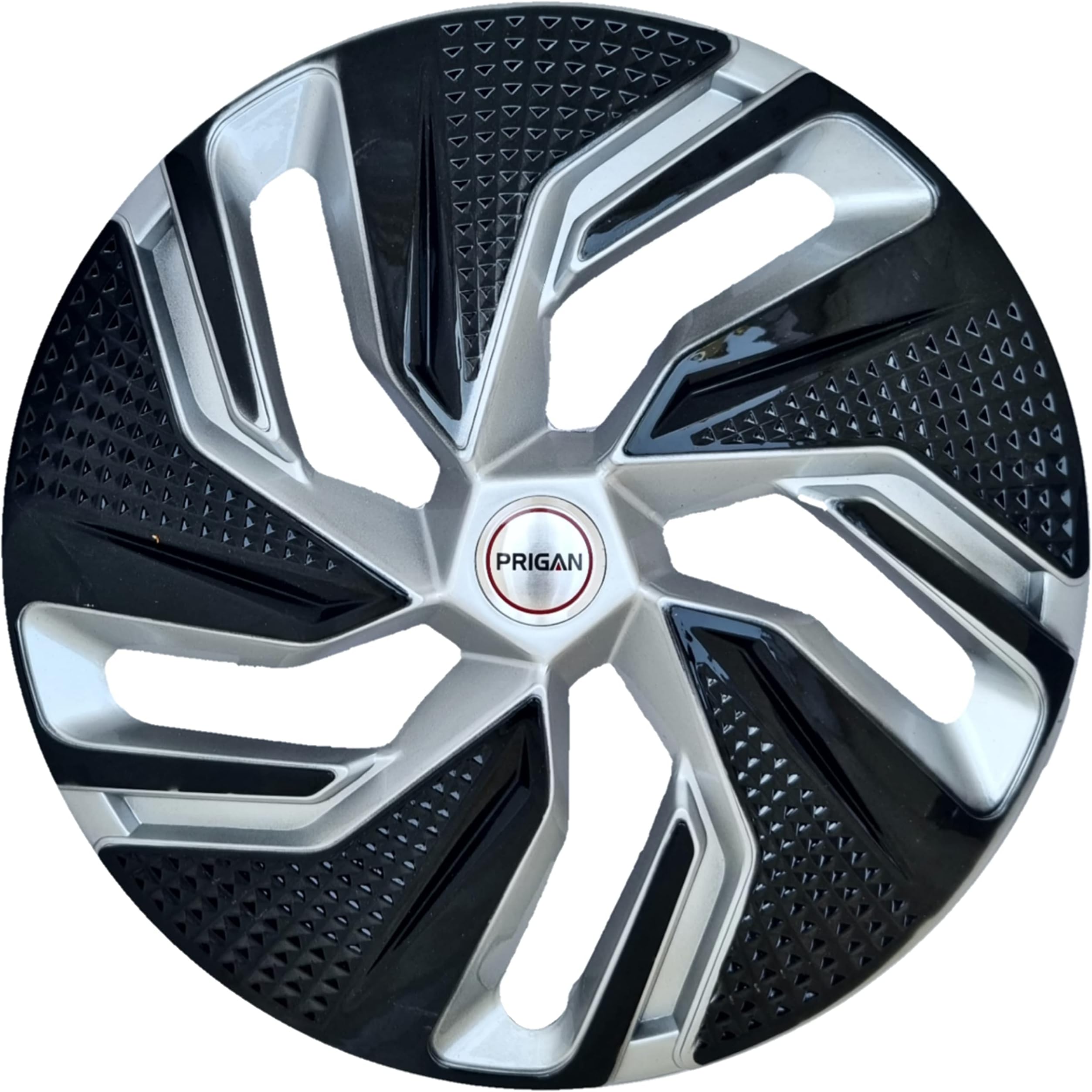 PRIGAN 14 Inch Black Silver Wheel Cover for All 14 Inch Cars (Available ...