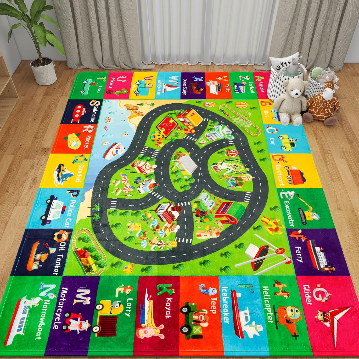 Amazon.com: AKASISRUG Kids Rugs Traffic Road Carpet Play Rug 78.7"×59 ...